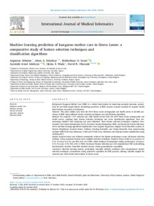 Machine learning prediction of kangaroo mother care in Sierra Leone: a comparative study of ...
